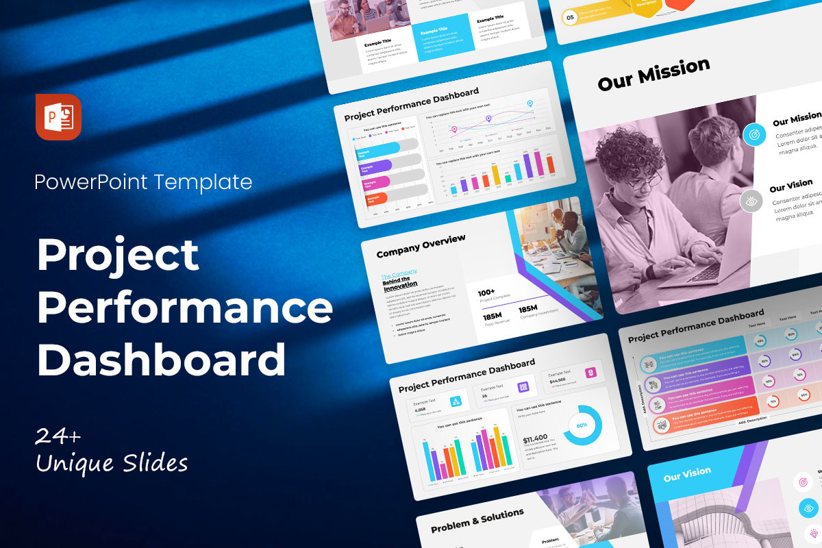 Project Performance Dashboard PowerPoint Template | Nulivo Market